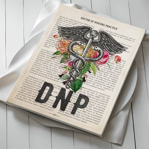 DNP With Flower Print, Doctor of Nursing Practice Gift, Nurse, DNP ...