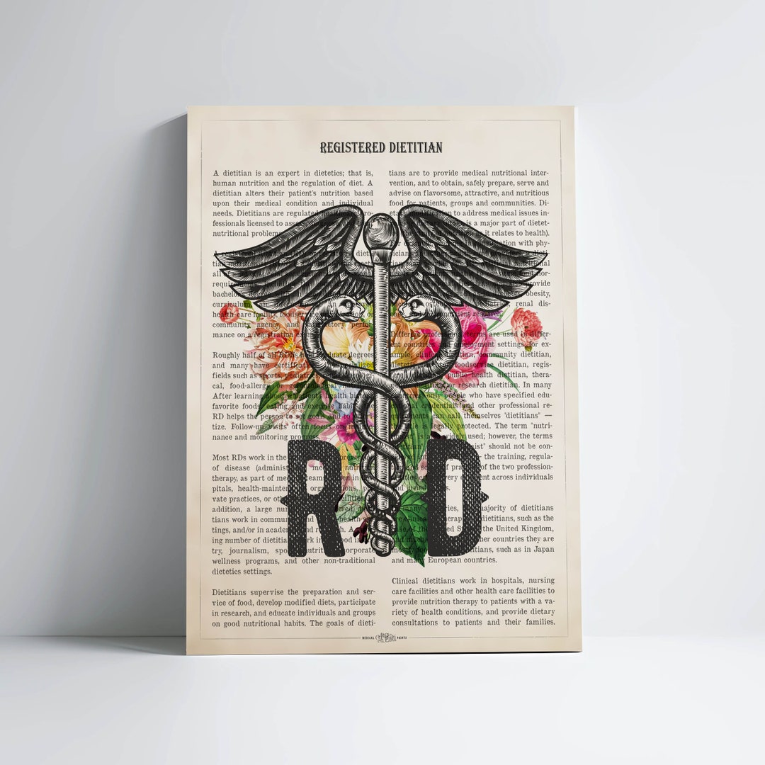 RD With Flowers Print, Registered Dietitian Gift, Gifts for Registered ...