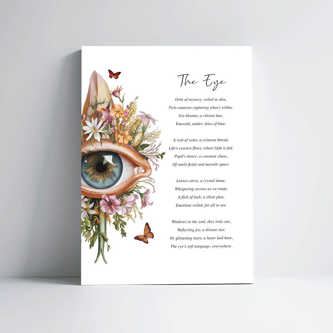 Eye Poem Print, Eye Anatomy Decor, Optometry, Optometrist ...