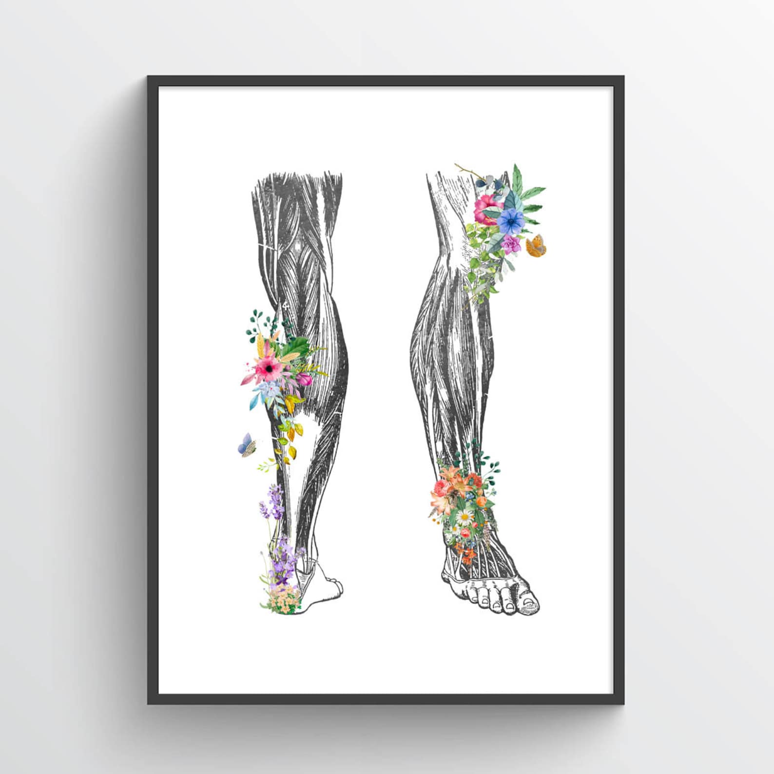 Legs Muscular System Anatomy Flower Print Massage Therapist - Etsy