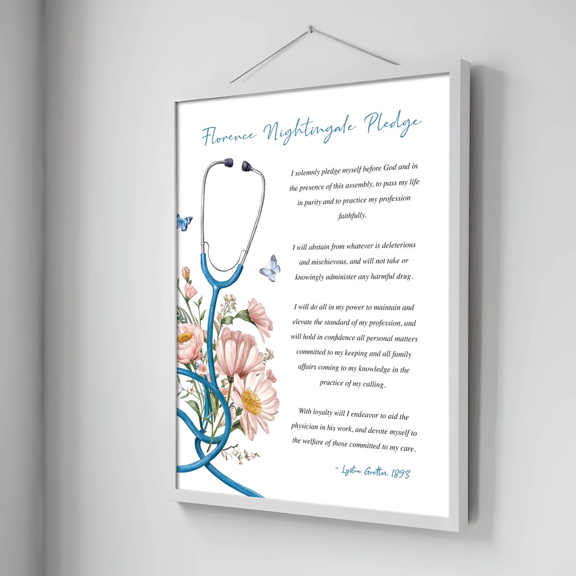 Florence Nightingale Pledge, Gift for Nurses, Nursing School Graduation ...