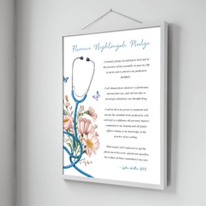 Florence Nightingale Pledge, Gift for Nurses, Nursing School Graduation ...