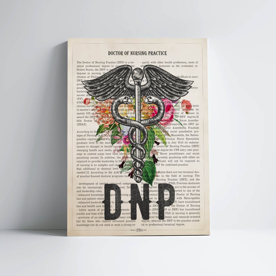 DNP With Flower Print, Doctor of Nursing Practice Gift, Nurse, DNP ...