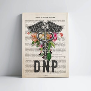 DNP With Flower Print, Doctor of Nursing Practice Gift, Nurse, DNP ...