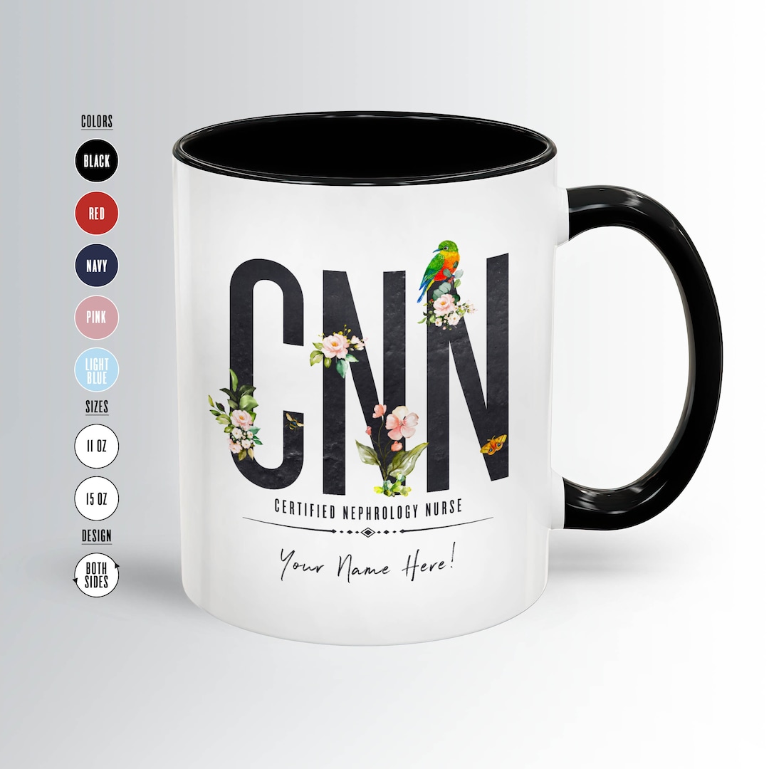 Personalized CNN Mug, Certified Nephrology Nurse Gift, Custom Coffee ...