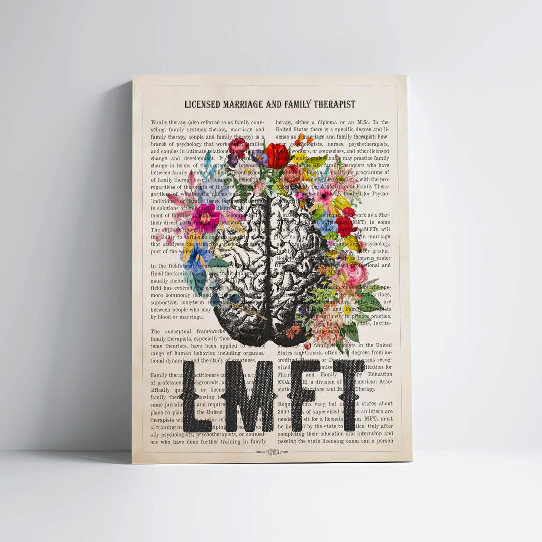 LMFT With Flowers Print, Licensed Marriage and Family Therapist Gifts ...