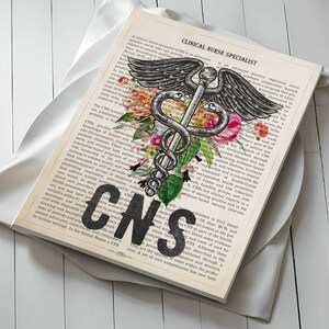 CNS With Flowers Print, Clinical Nurse Specialist Gift, Registered ...