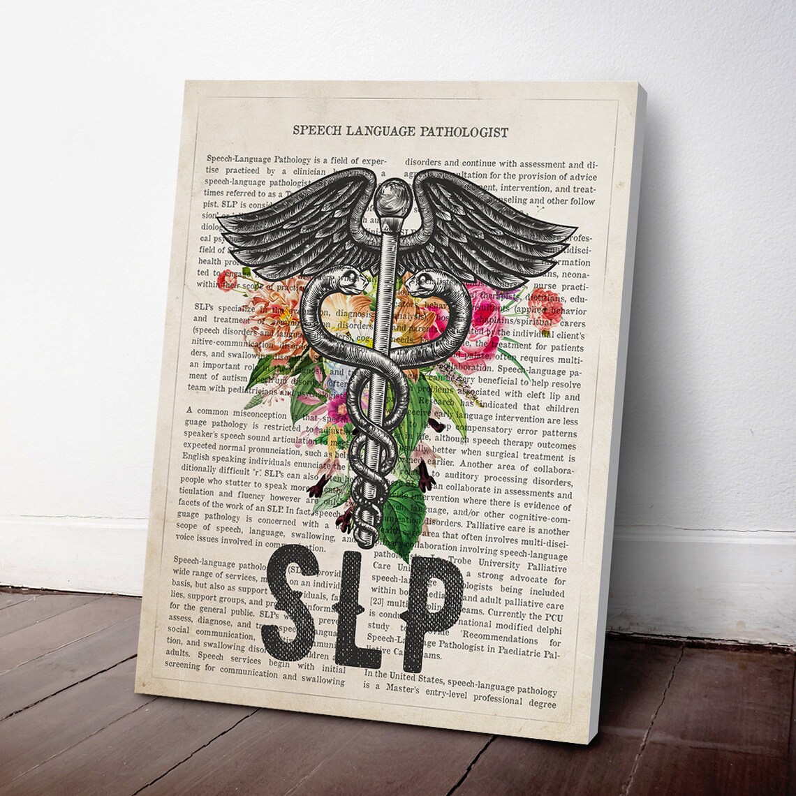 SLP With Flowers Print Speech Language Pathologist Gift - Etsy