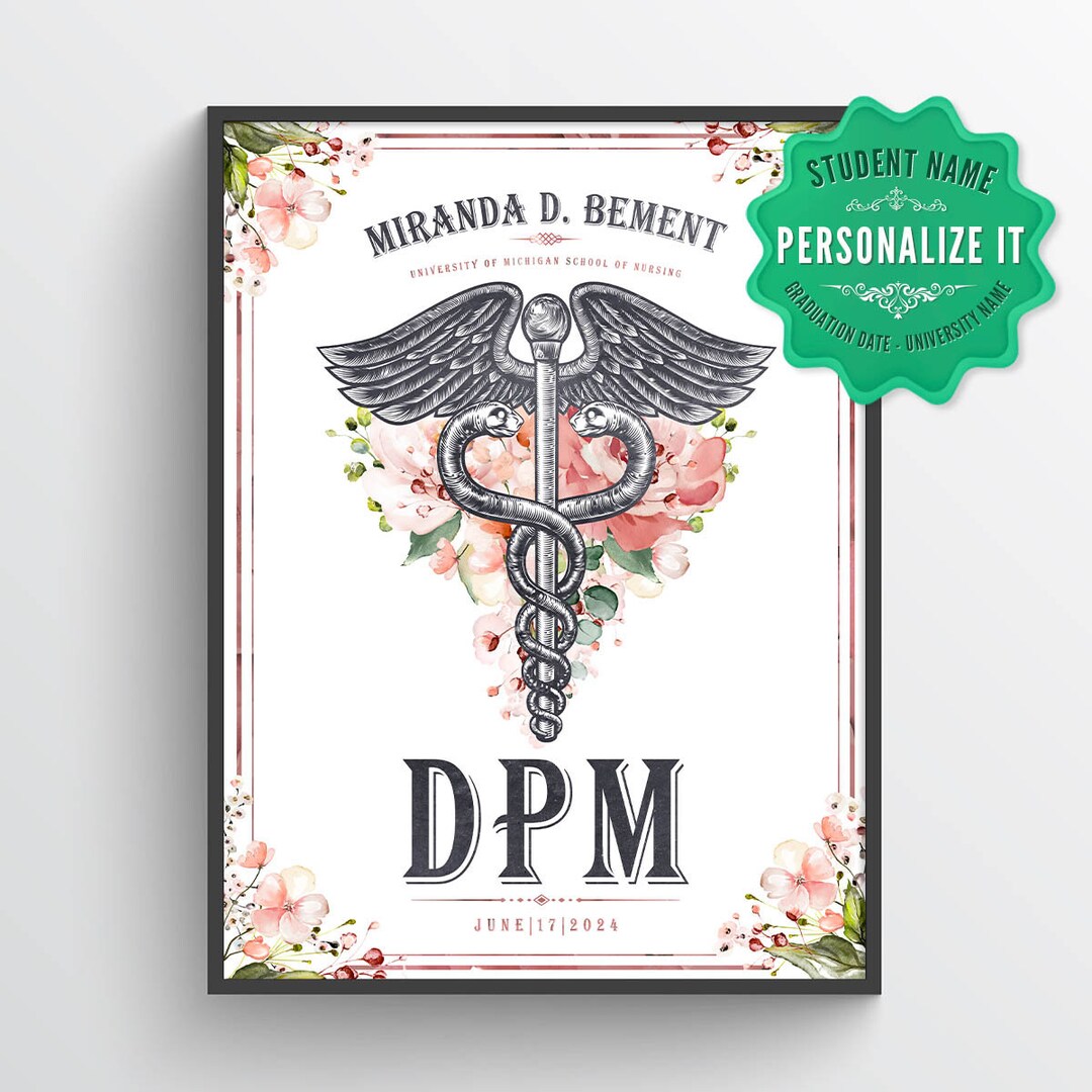 Custom DPM Gift, Doctor of Podiatric Medicine Print, Podiatry Student ...
