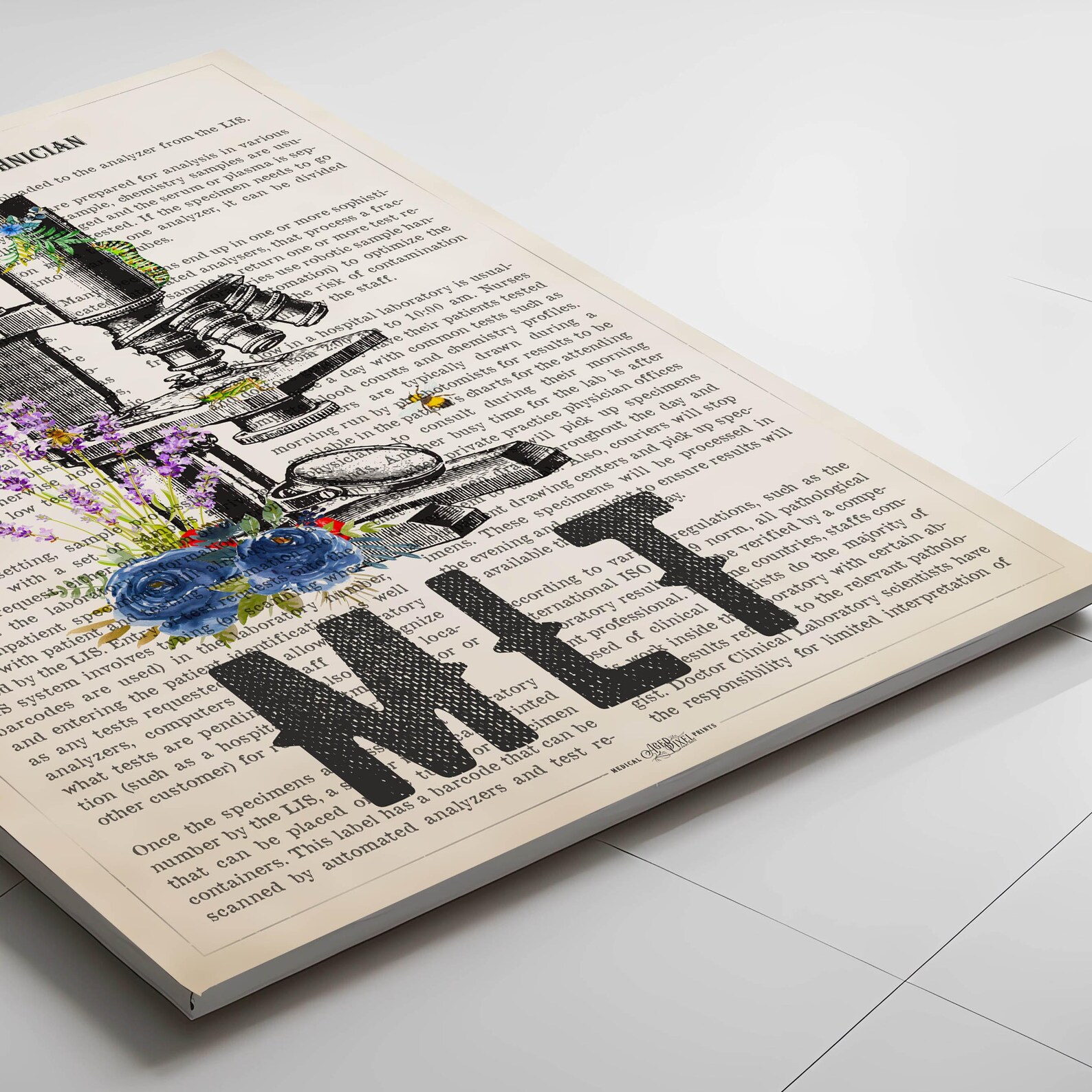 MLT With Flowers Print, Medical Laboratory Technician Gift, Gifts for ...