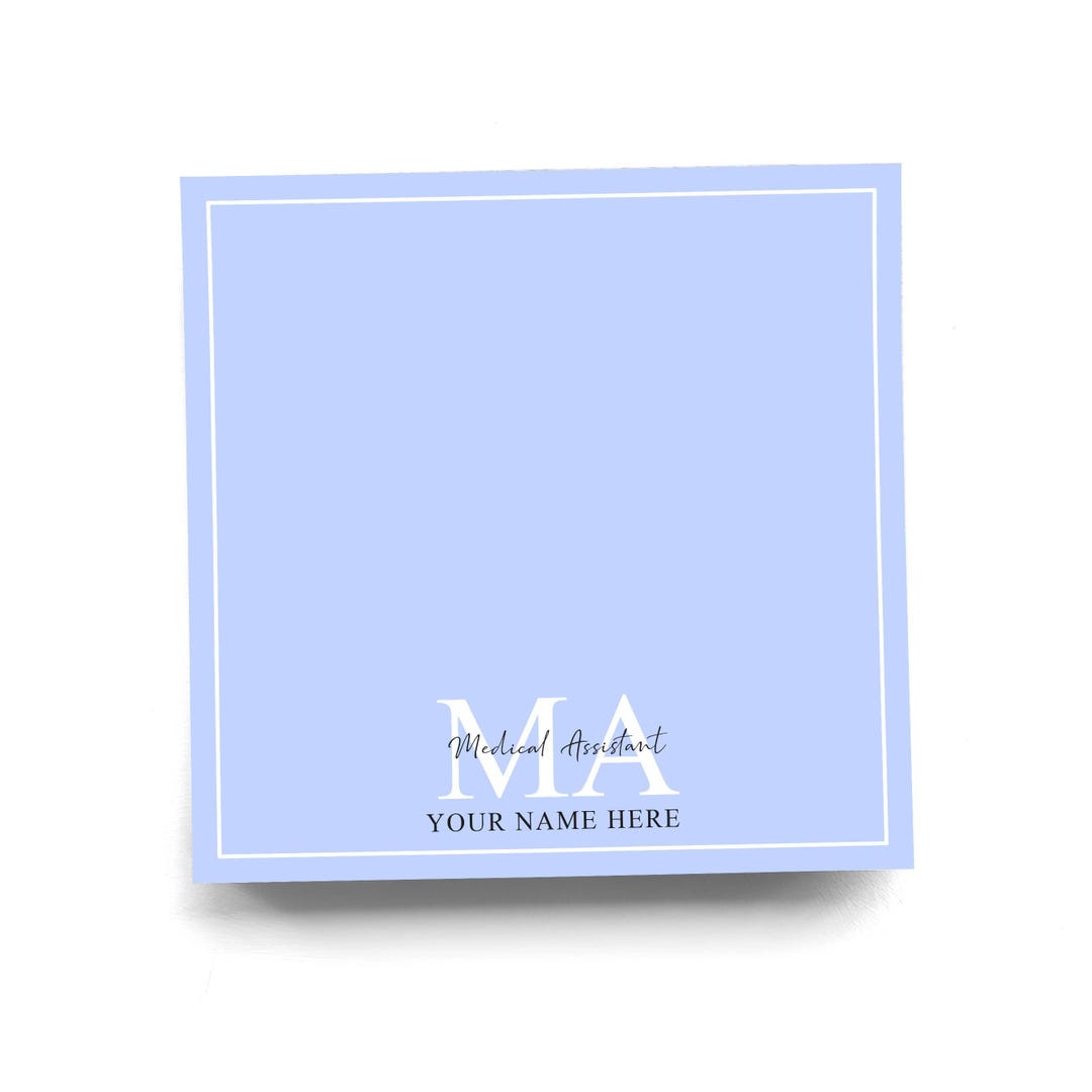 Personalized MA Sticky Note for Medical Assistant Note Pad Colorful ...