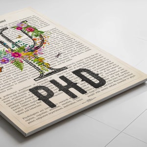 PHD With Flowers Print, Doctorate of Psychology Gift, Gifts for ...