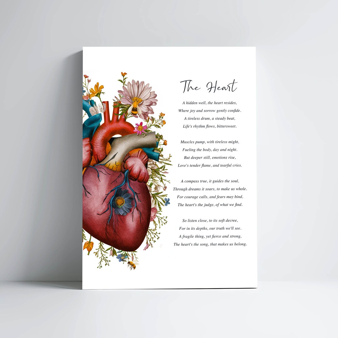 Heart Wall Art, Heart Anatomy, Medical Office Decor, Decor for Clinic ...