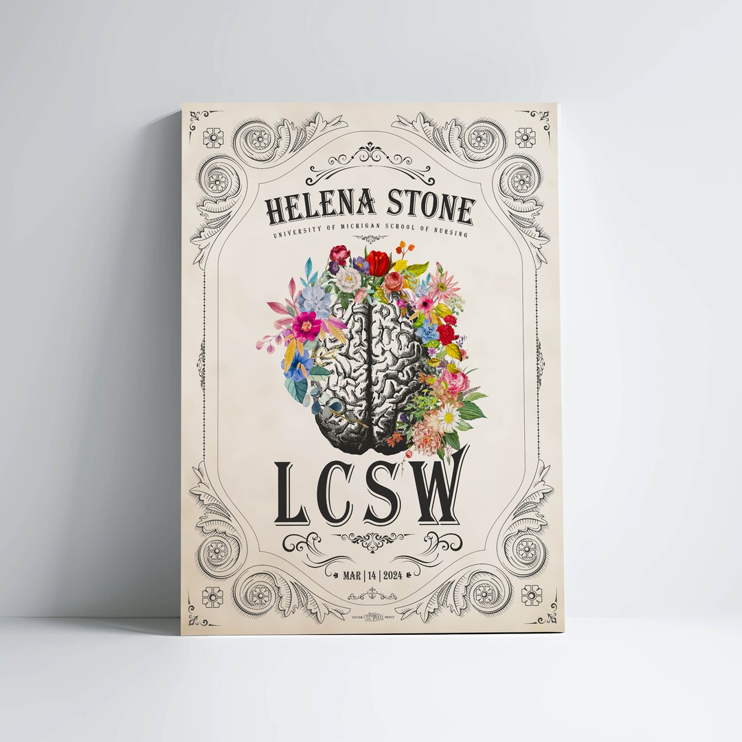 Custom LCSW Graduation Print, Personalized Licensed Clinical Social ...