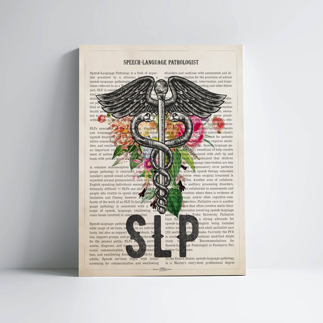 SLP With Flowers Print, Speech Language Pathologist Gift, Gifts for ...