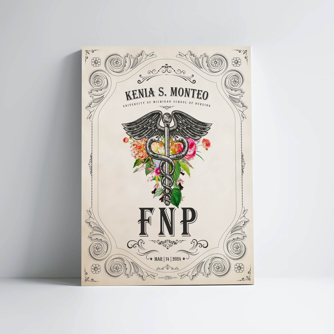 Custom FNP Graduation Print, Personalized Family Nurse Practitioner ...