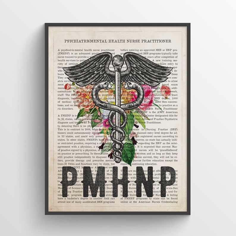 PMHNP With Flowers Print Psychiatric Mental Health Nurse | Etsy