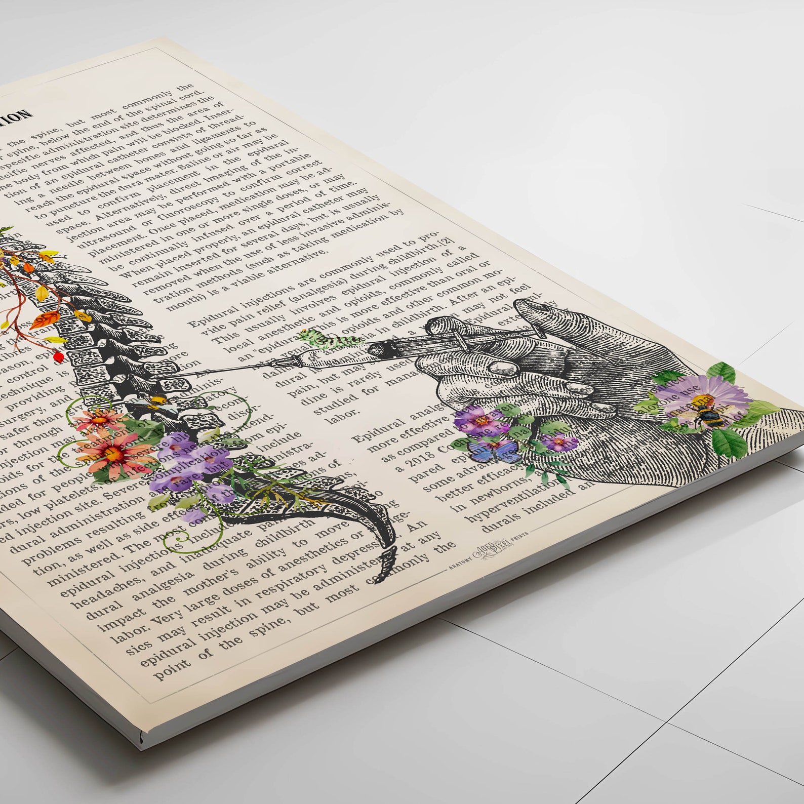 Epidural Anesthesia Flower Print, CRNA Gift, Anesthetist Graduation ...