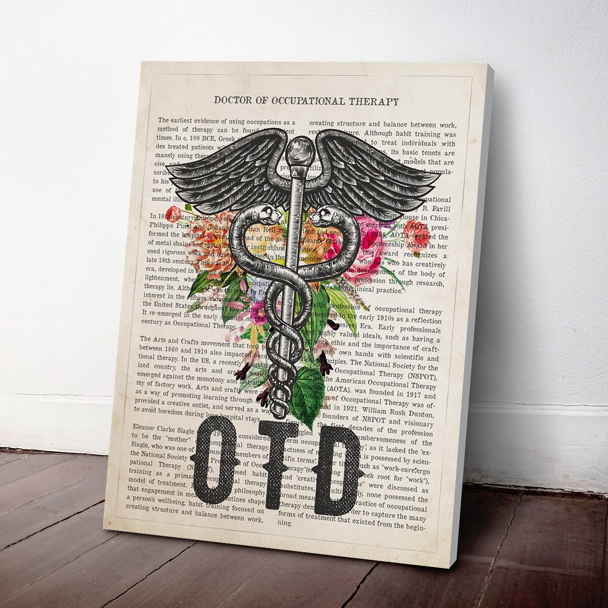 OTD With Flowers Print Doctor of Occupational Therapy Gift - Etsy