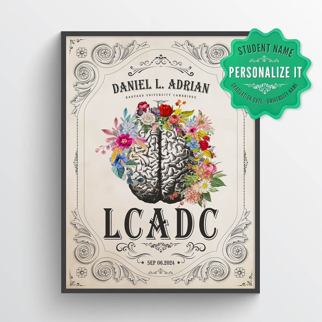Personalized LCADC With Flowers Print, Licensed Clinical Alcohol and ...