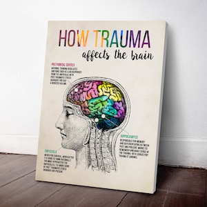 How Trauma Affects the Brain Print, Brain Anatomy, Psychology Poster ...