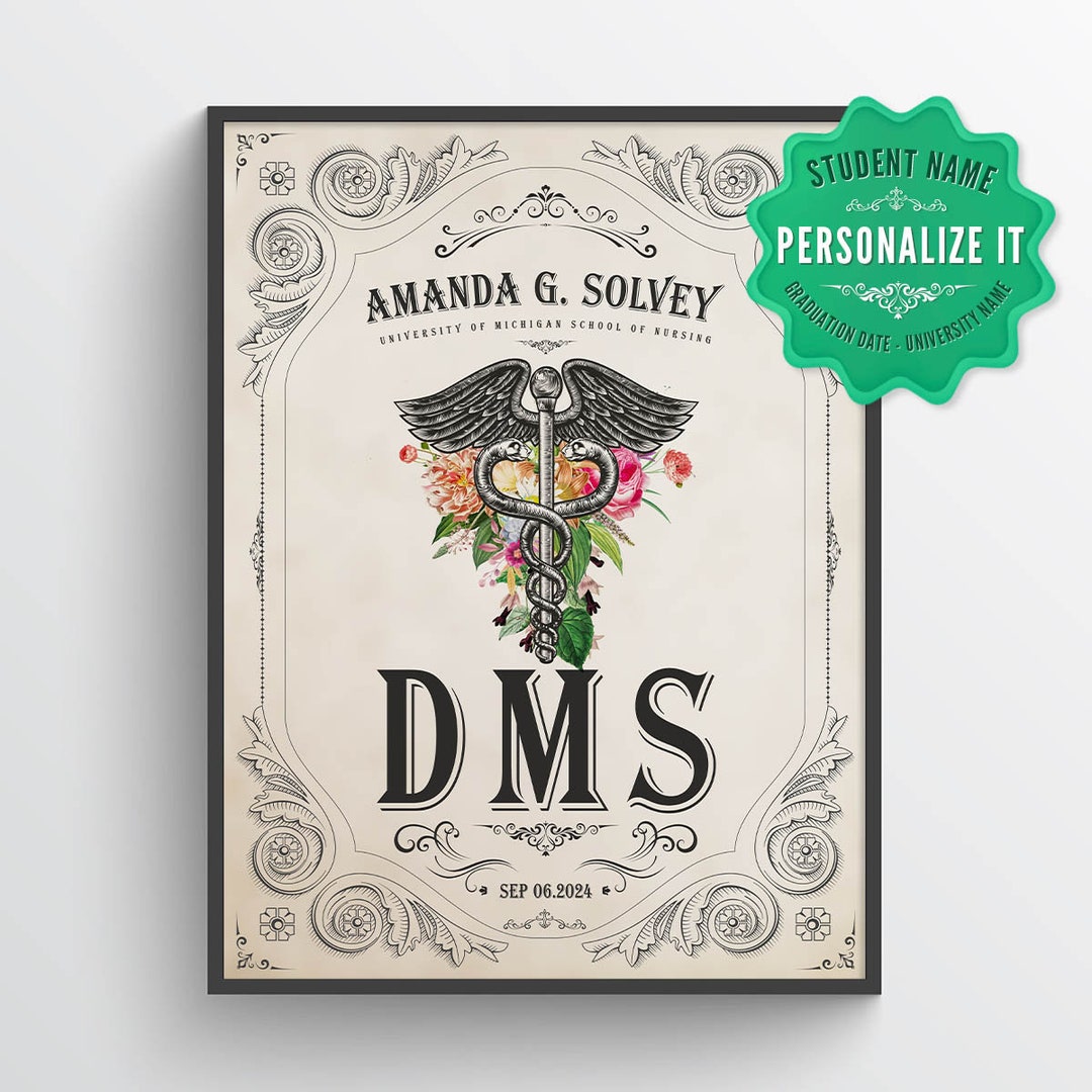 Personalized DMS Graduation Print, Diagnostic Medical Sonographer Gift ...