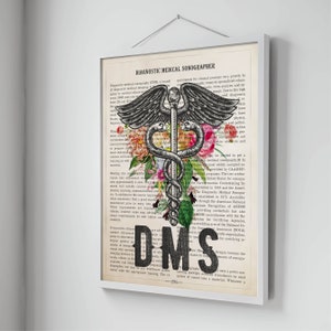 DMS With Flowers Print, Diagnostic Medical Sonographer Gift, DMS ...