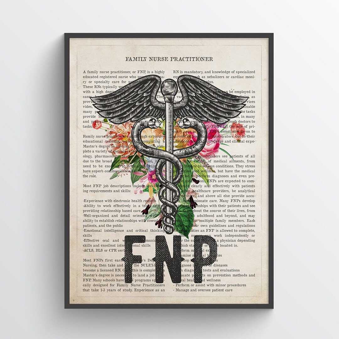FNP With Flowers Print, Family Nurse Practitioner Gift, Nurse Present ...