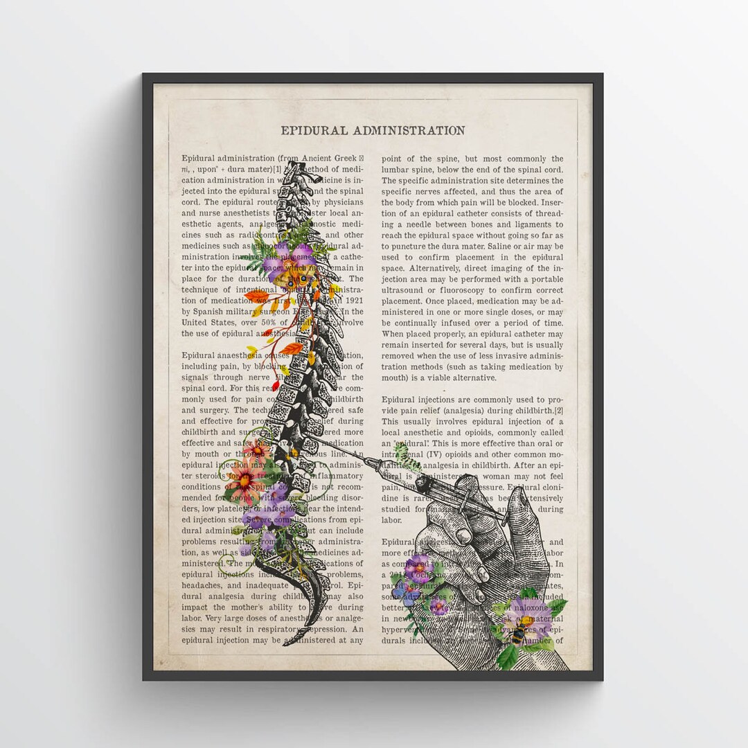 Epidural Anesthesia Flower Print CRNA Gift Anesthetist - Etsy