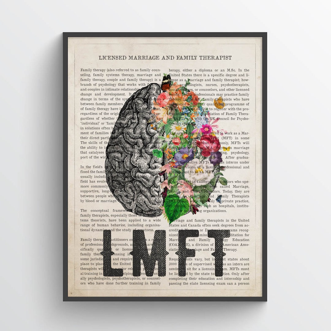 LMFT With Flowers Print, Licensed Marriage and Family Therapist Gift ...