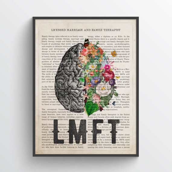 LMFT With Flowers Print Licensed Marriage and Family - Etsy