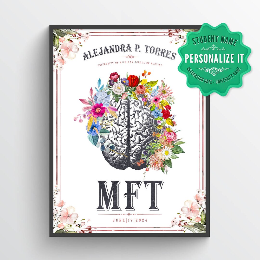 Custom MFT Graduation Print, Marriage and Family Therapist Gift ...