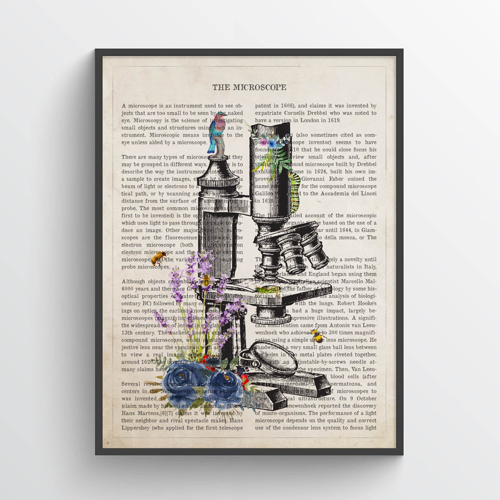 Microscope Art Print Medical Decor Science Art Biology Art - Etsy