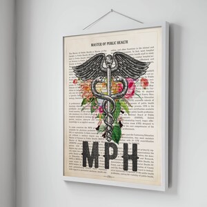 MPH With Flowers Print, Master of Public Health Present, Public Health ...