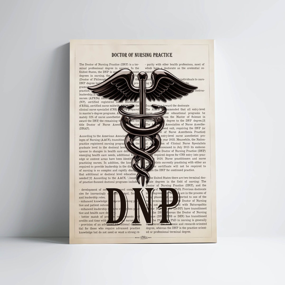 Doctor of Nursing Practice Print DNP Caduceus Wall Art Gift for DNP ...