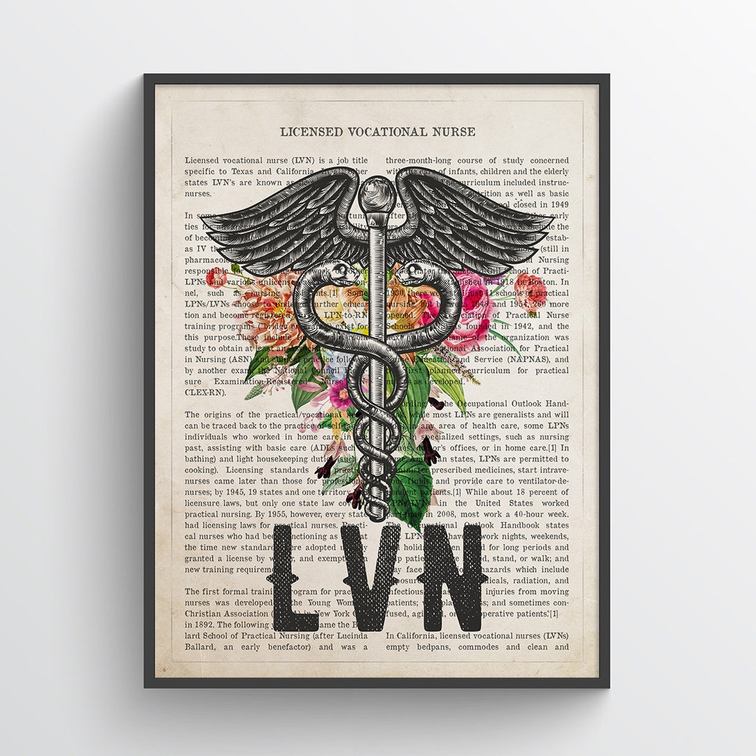 LVN With Flowers Print Licensed Vocational Nurse Gift LVN - Etsy
