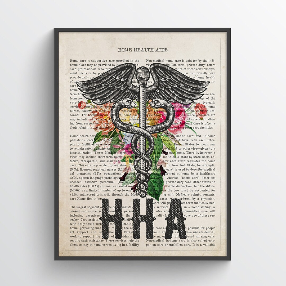HHA With Flower Print, Home Health Aide Gift, HHA Graduation Gift ...