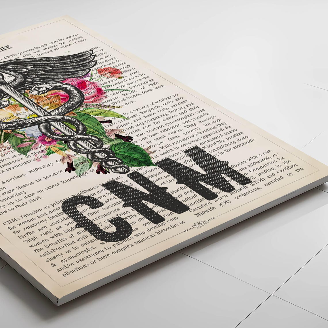 CNM With Flowers Print, Certified Nurse Midwife Gift, Midwife ...