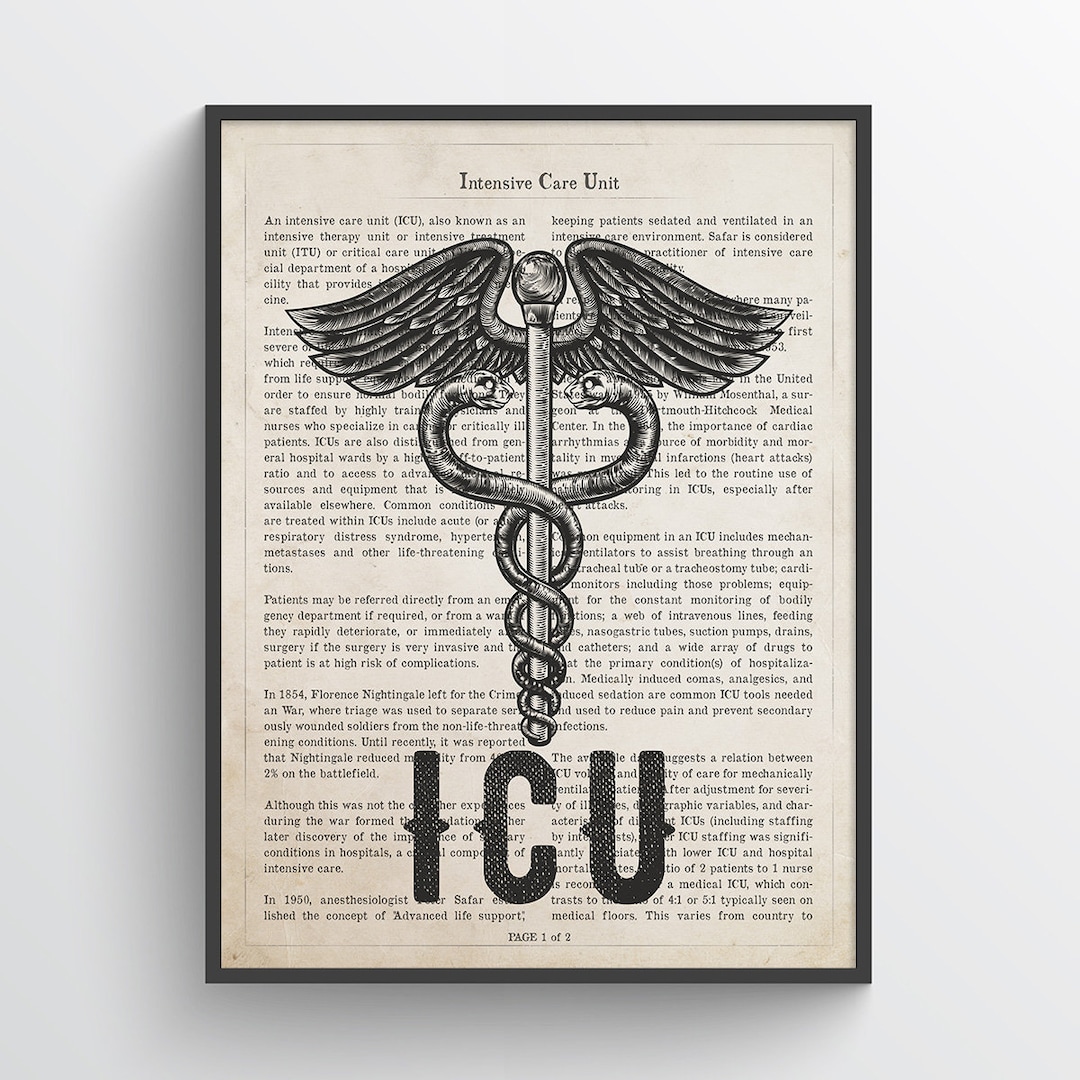 Intensive Care Unit Print, ICU Decor, ICU Nurse Gift Idea, Medical ...