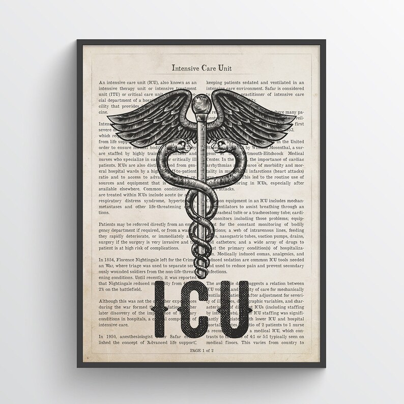 Intensive Care Unit Print ICU Decor ICU Nurse Gift Idea | Etsy