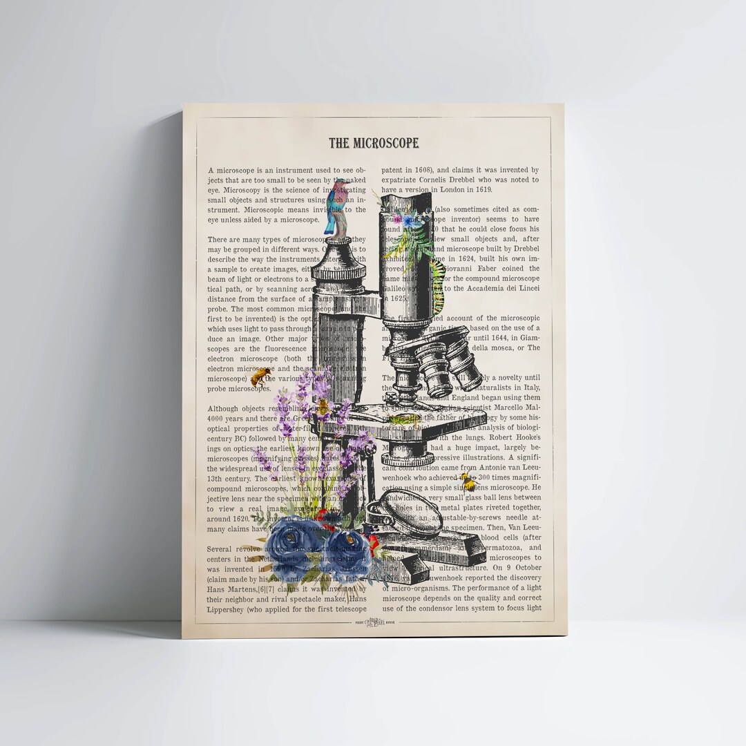 Microscope Flower Print, Medical Decor, Science Art, Biology Art ...