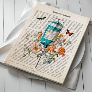 IV Bag Flower Print, Gift for Nurse, Nursing Student Gift, Nurse ...