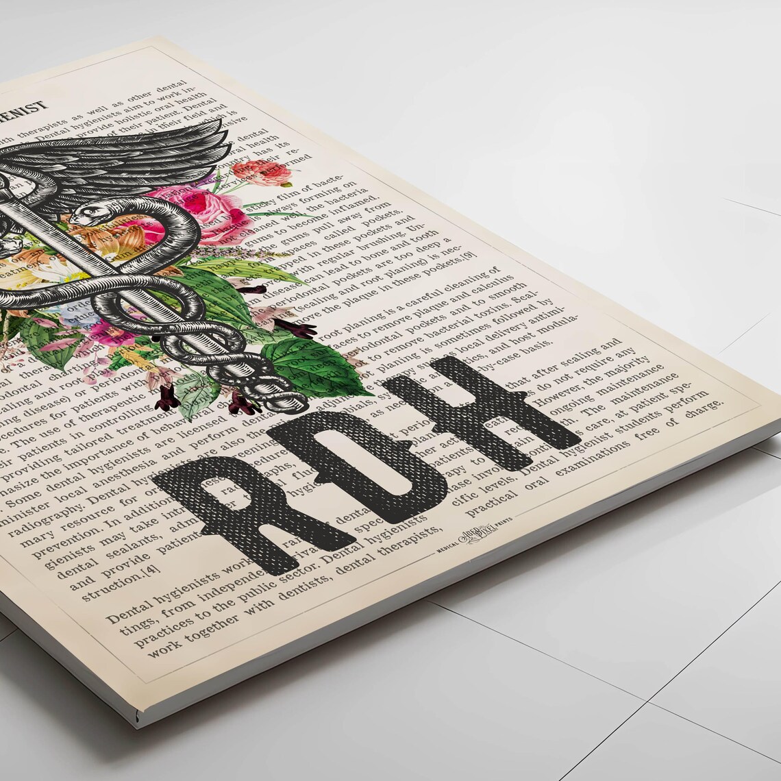 RDH With Flowers Print, Registered Dental Hygienist Gift, Oral ...