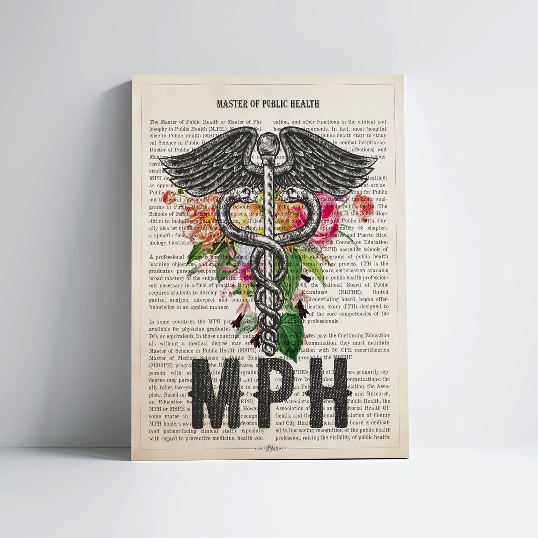 MPH With Flowers Print, Master of Public Health Present, Public Health ...