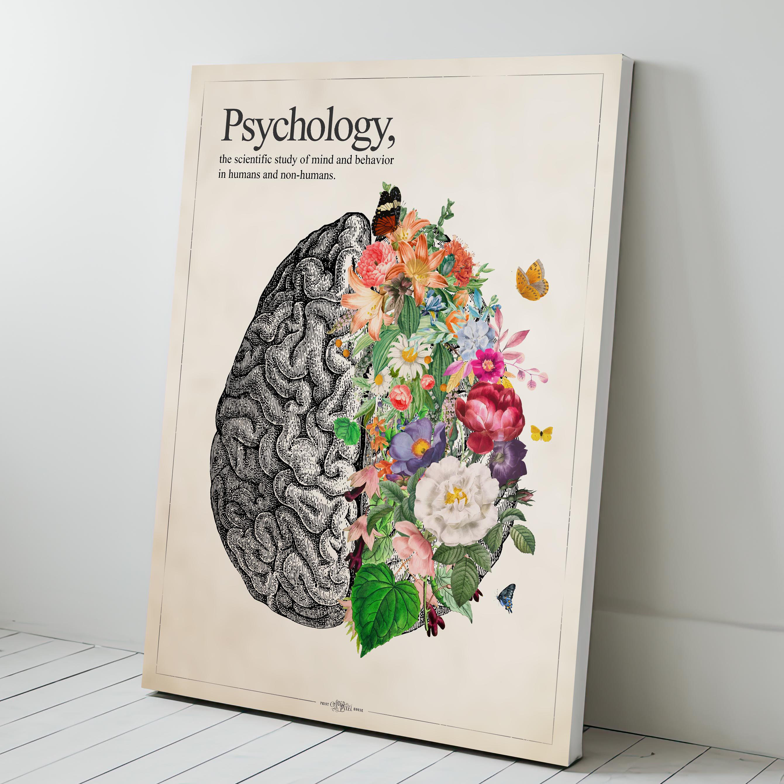 Psychology Print, Gift for Psychologist, Mental Health Poster, Cerebrum ...
