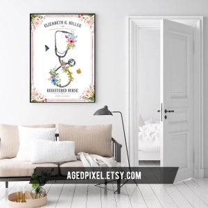 Custom Stethoscope Graduation Print, Nurse Gift, Doctor Gift, Medical ...