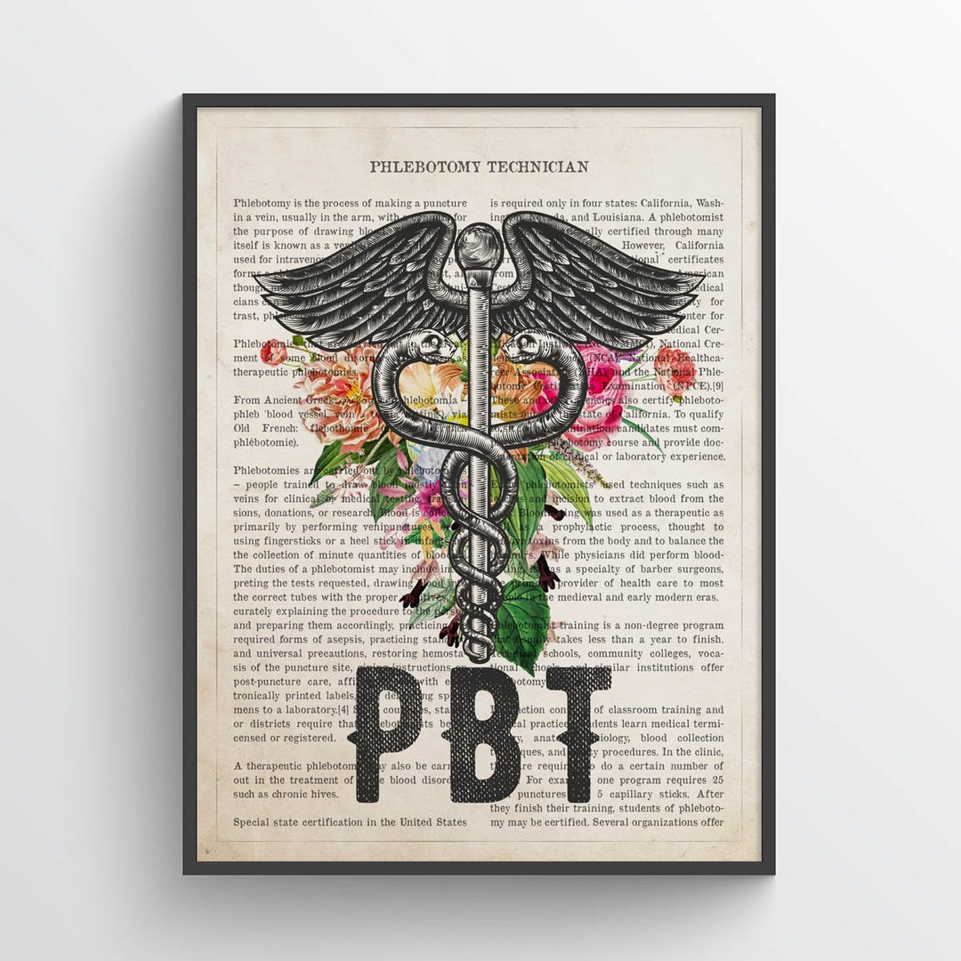 PBT With Flowers Print, Phlebotomist Gift, Phlebotomist Tech Graduation ...