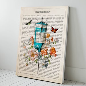 IV Bag Flower Print, Gift for Nurse, Nursing Student Gift, Nurse ...