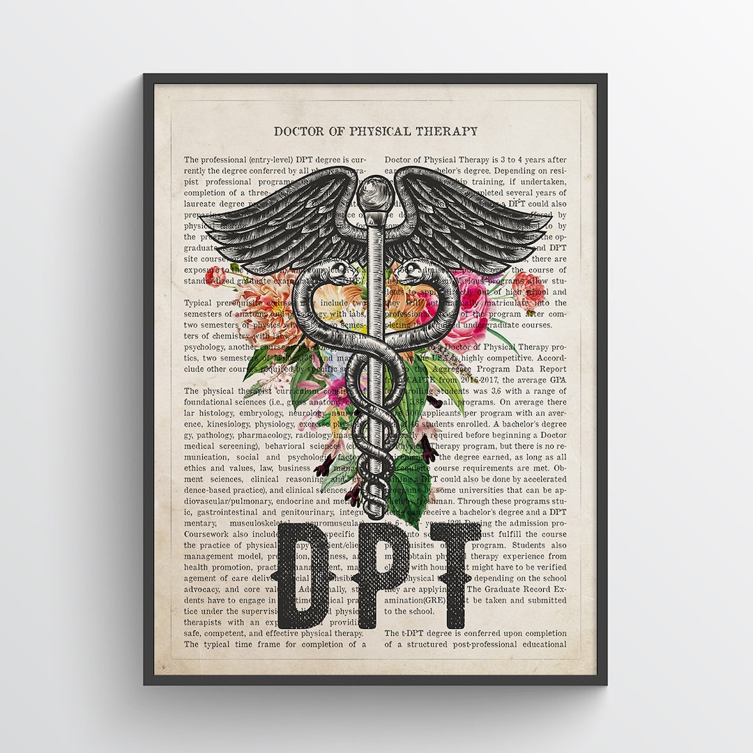 DPT With Flowers Print, Doctor of Physical Therapy Gift, DPT Graduation ...