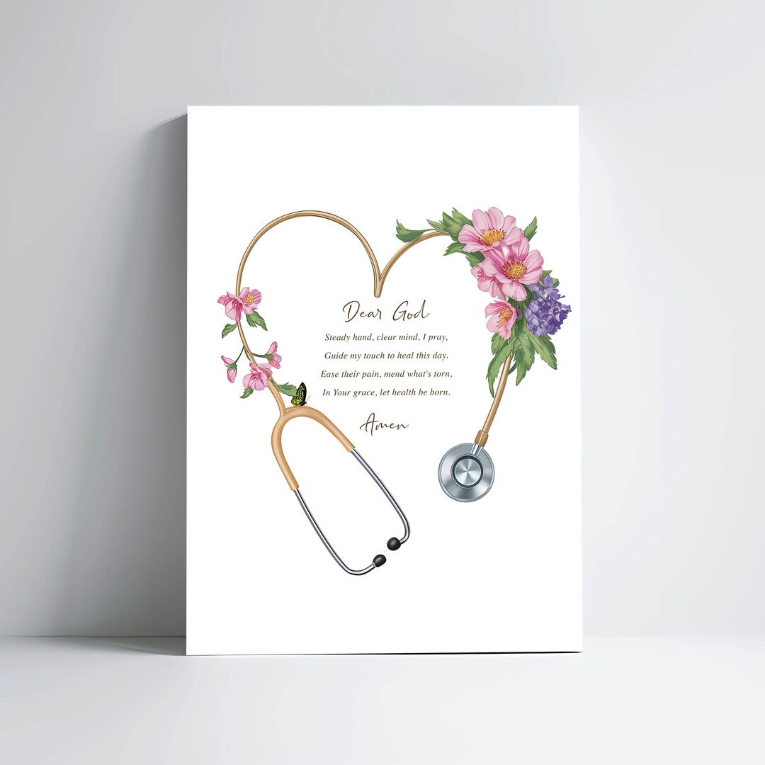 Doctors Prayer Print, A Prayer for Doctors, Doctor Prayer for Health ...